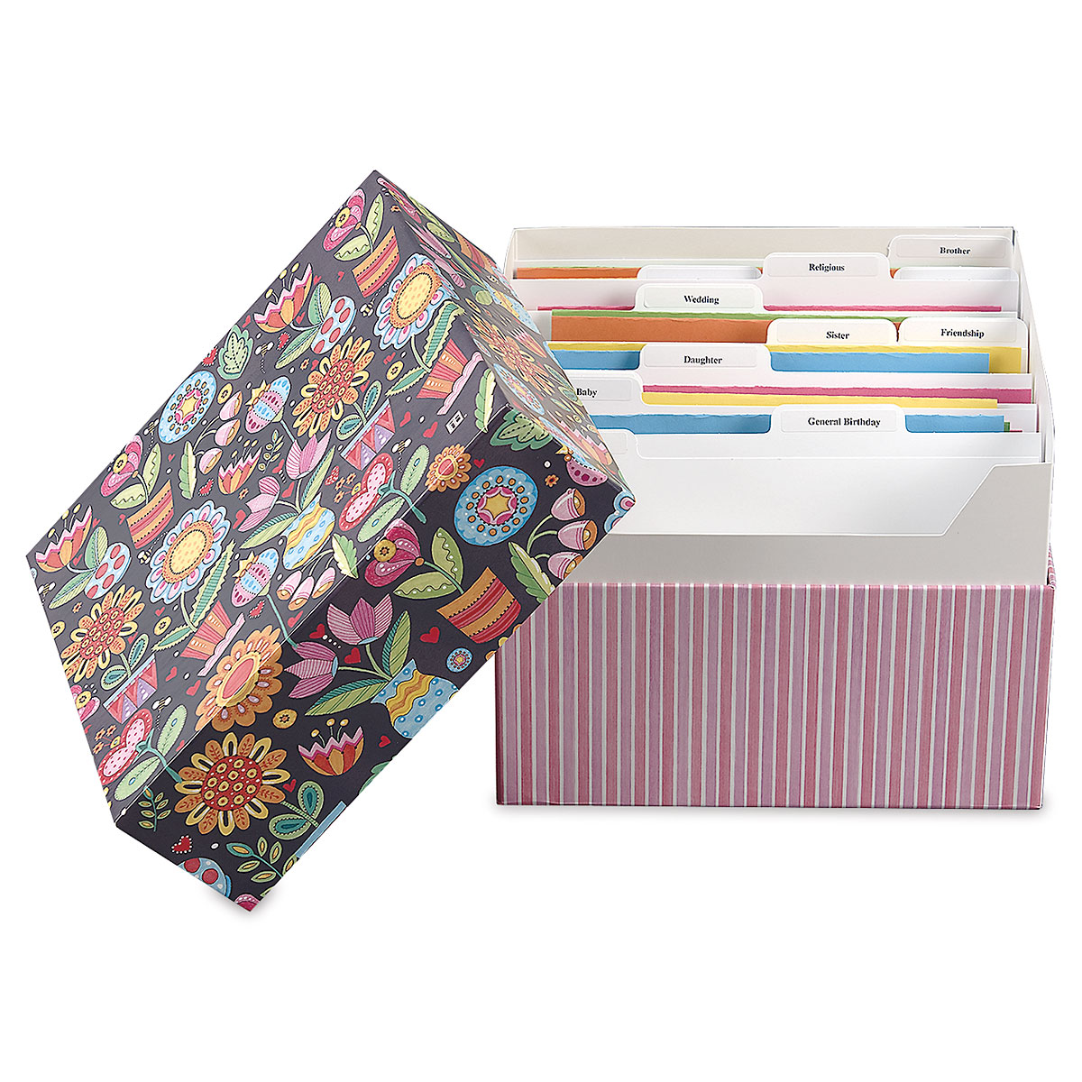 Mary Engelbreit® Floral Greeting Card Organizer Box and Labels ...