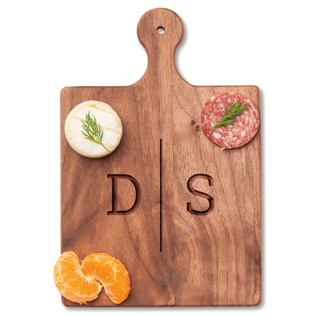 Charcuterie Artisan Black Walnut Board - 2 Initials | Lillian Vernon