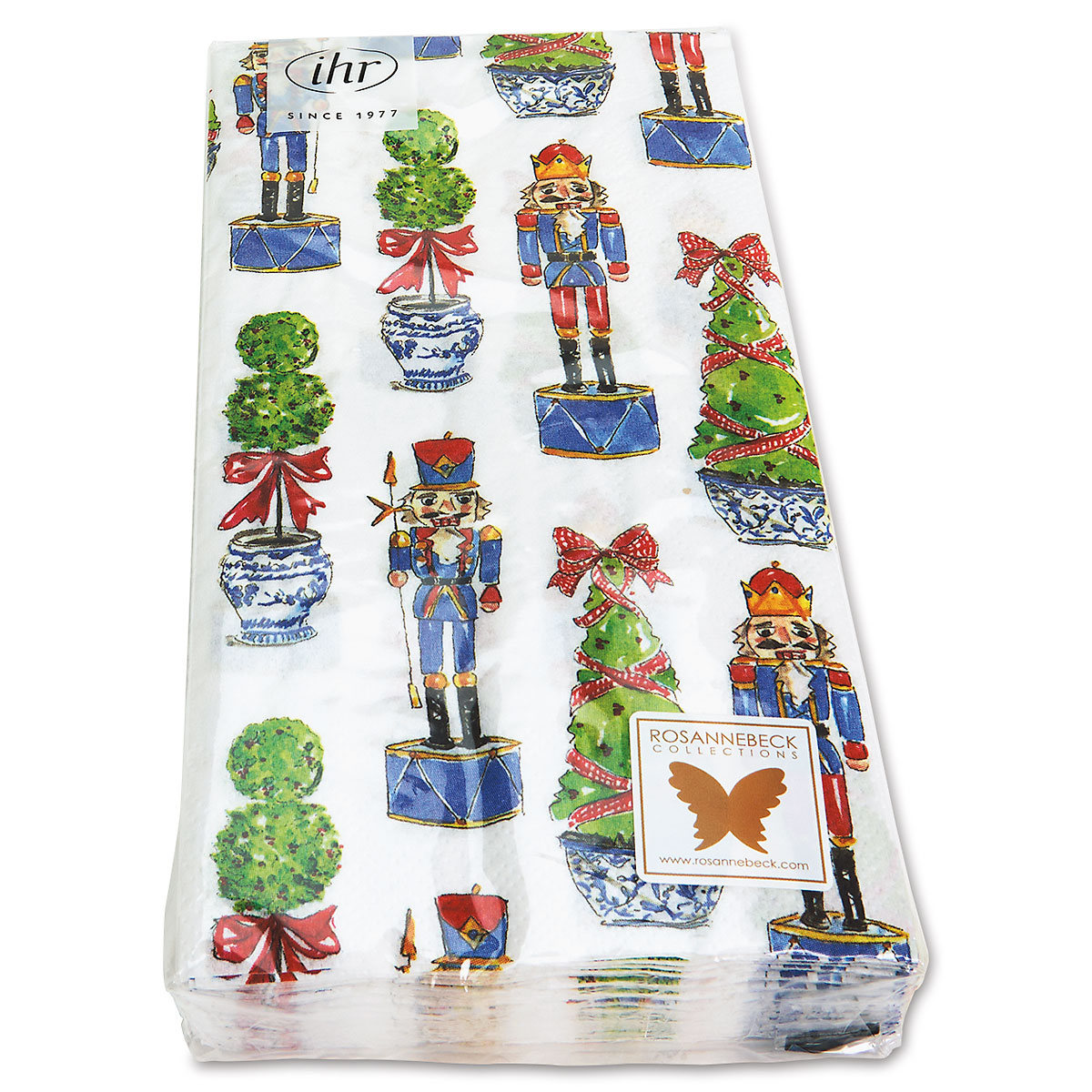 Nutcracker & Topiary Holiday Guest Towels | Lillian Vernon