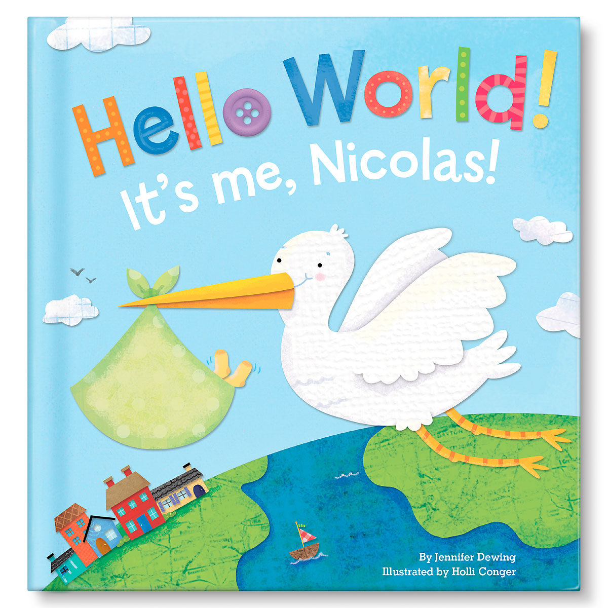 Hello World! Personalized Blue Storybook | Lillian Vernon