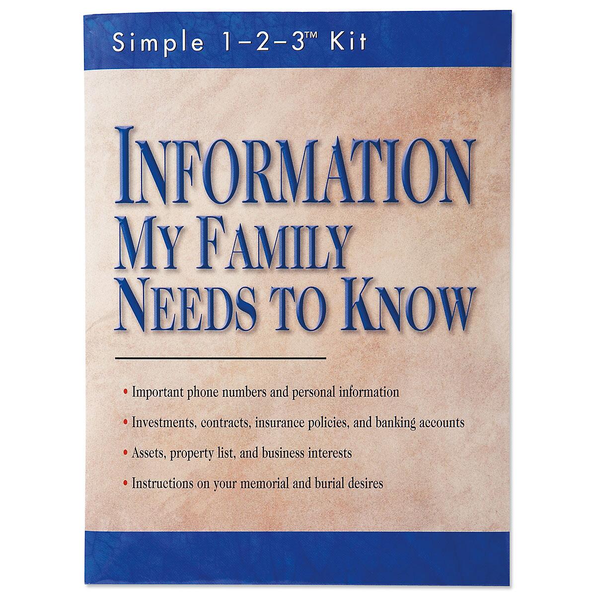 Information My Family Needs to Know Kit | Lillian Vernon
