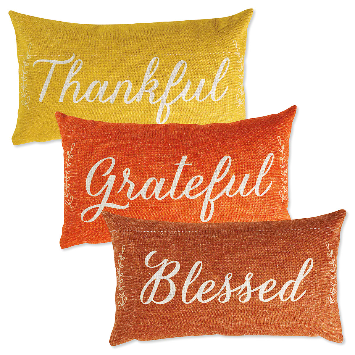 Thankful, Grateful, Blessed Pillows - Set of 3 | Lillian Vernon