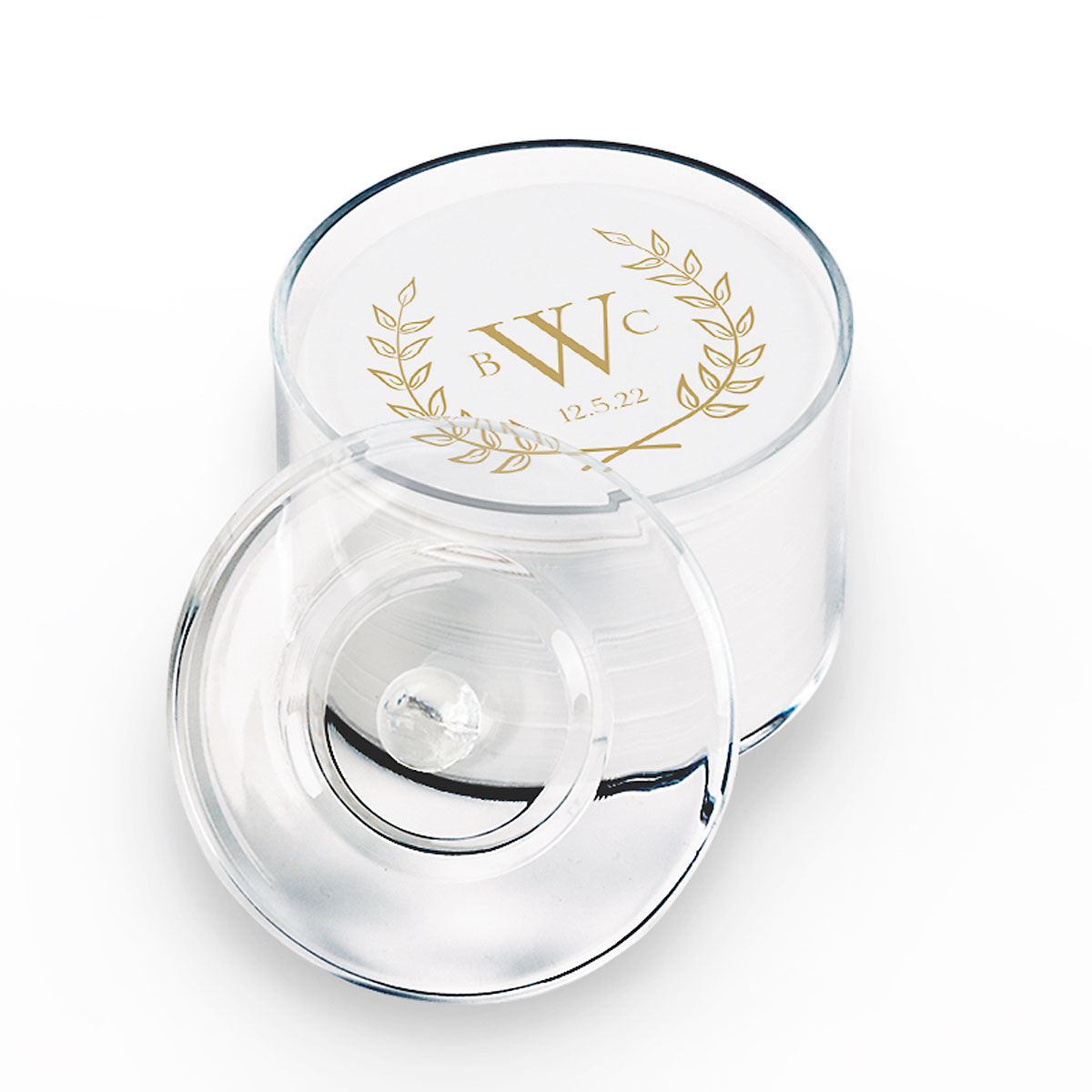 Olive Branches Personalized Letterpress Coasters | Lillian Vernon