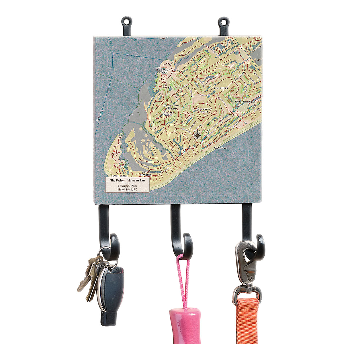 Classic Map Personalized Wall Hooks | Lillian Vernon