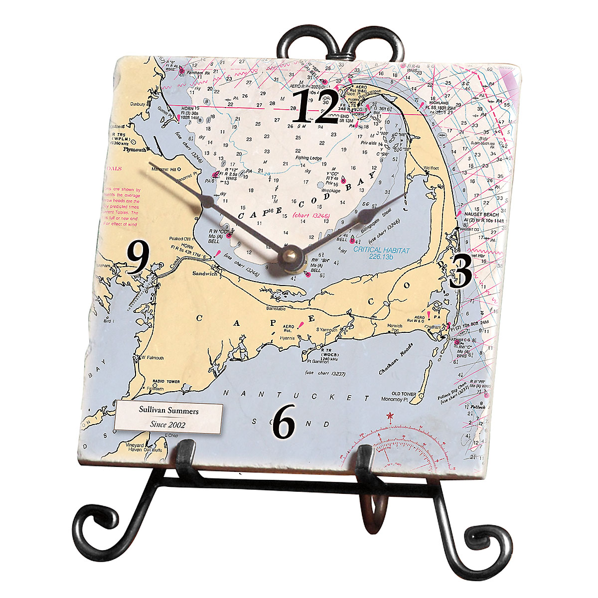 Nautical Chart Personalized Desk Clock | Lillian Vernon
