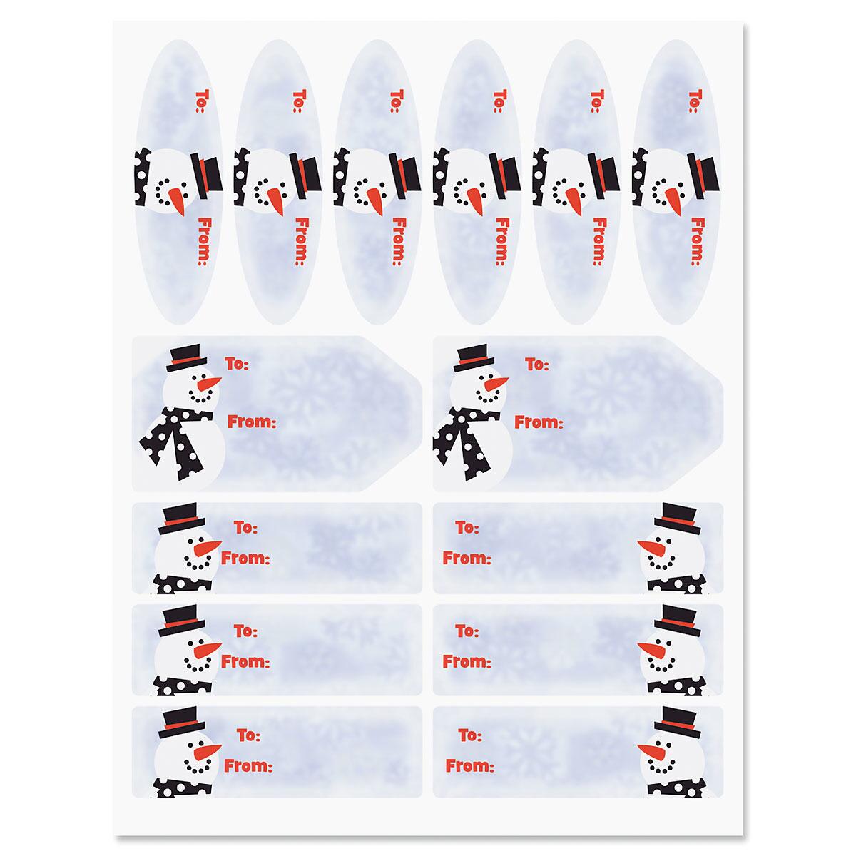 Snazzy Snowman Christmas Gift Labels | Lillian Vernon