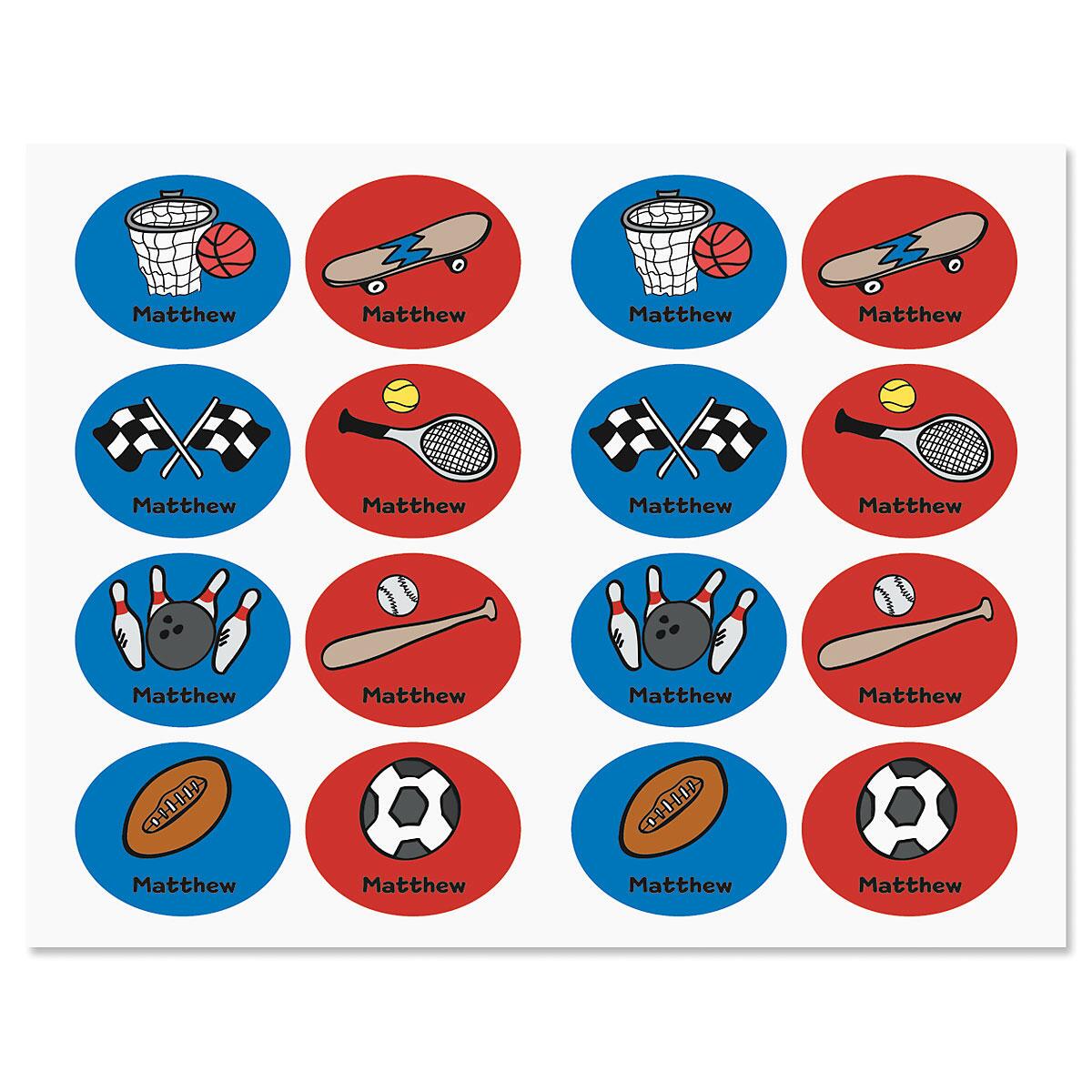 Sports Personalized Kids' Labels | Lillian Vernon