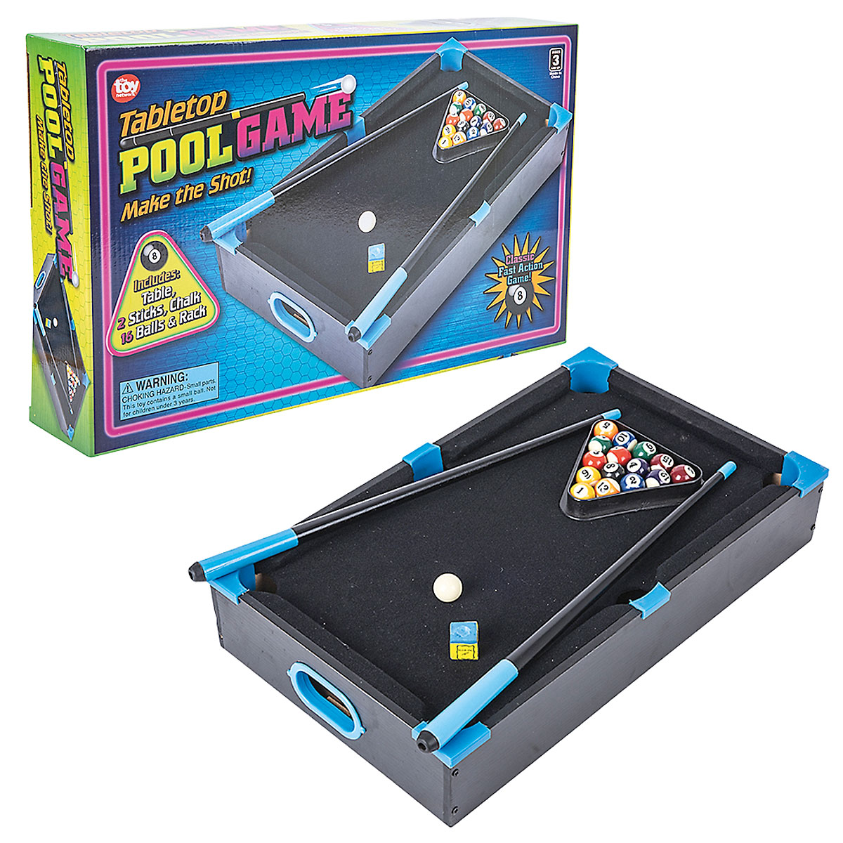 Neon Wooden Tabletop Pool Game | Lillian Vernon