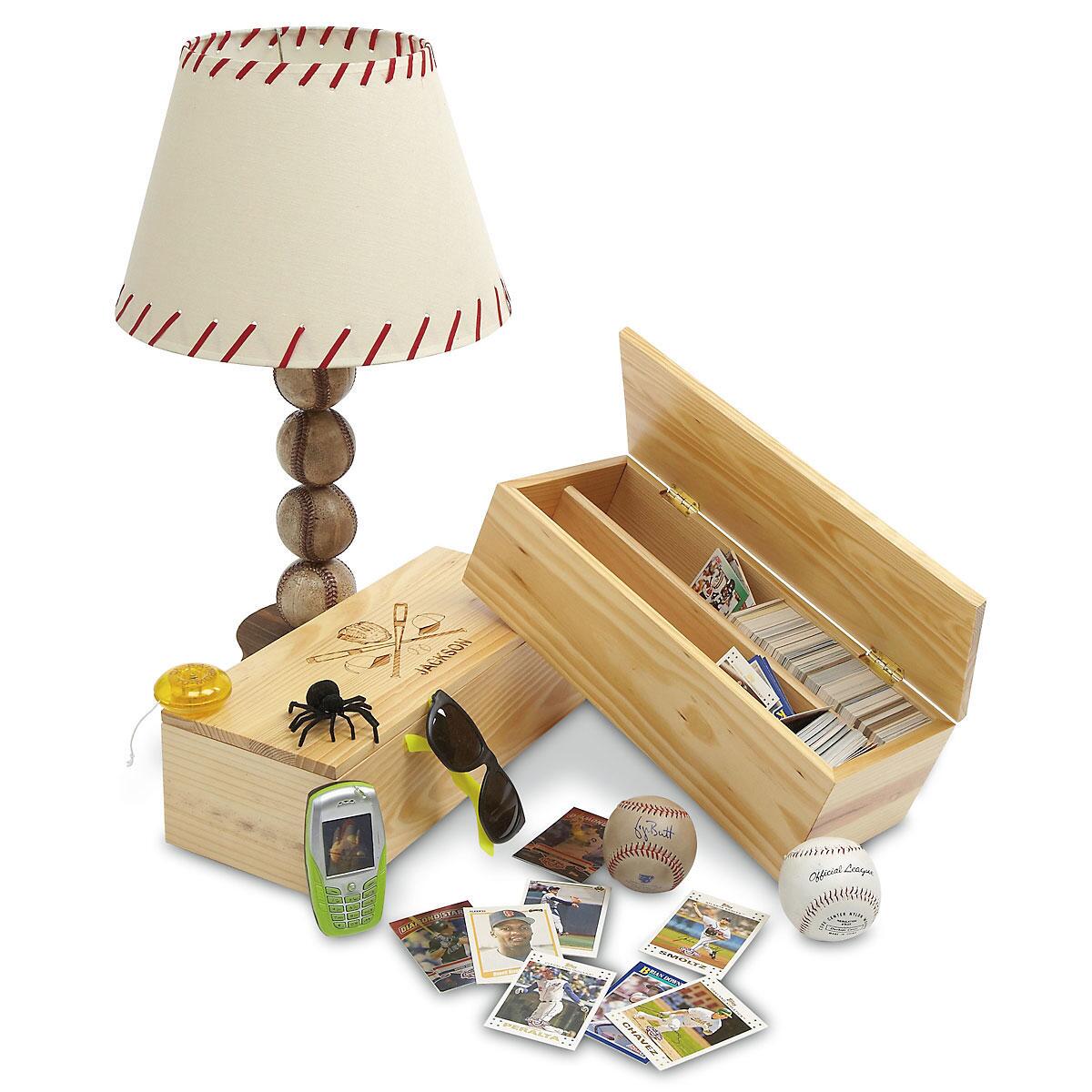 Wooden Baseball Card Storage Box 815157-g | Lillian Vernon